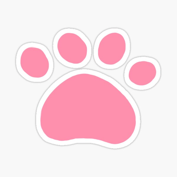 "Pink Cute Paw Print" Sticker for Sale by beanming | Redbubble