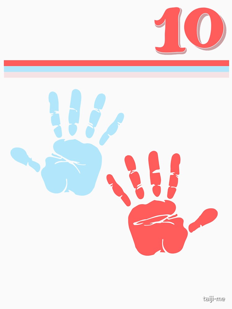 ""Number 10" Hand Palms Graphic Design" T-shirt by taiji-me | Redbubble