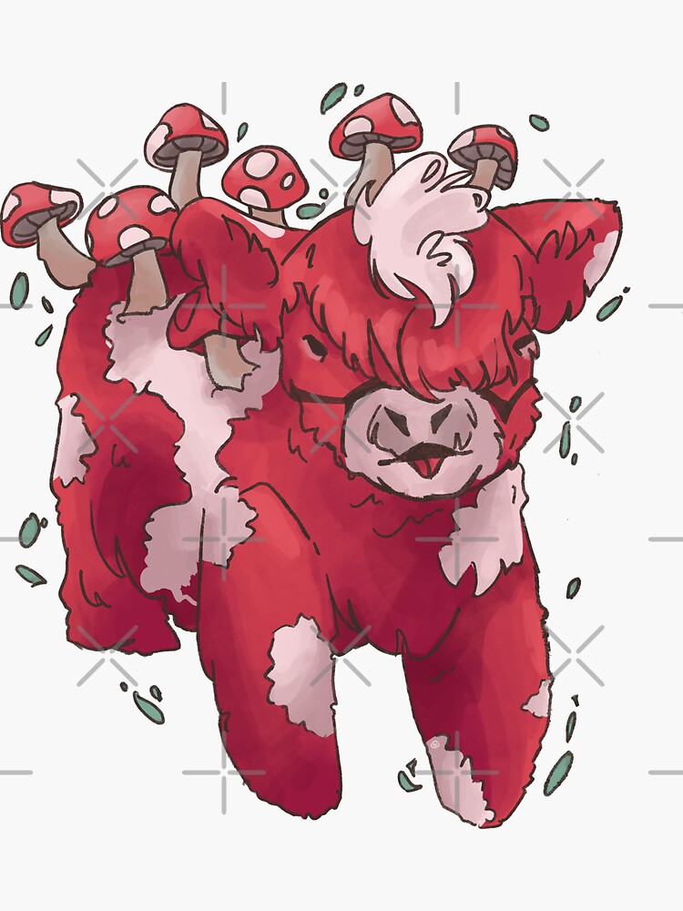"mooshroom fluffy cow" Sticker for Sale by thecassanova | Redbubble