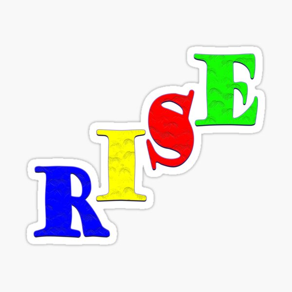 "RISE." Sticker for Sale by ravitiku | Redbubble
