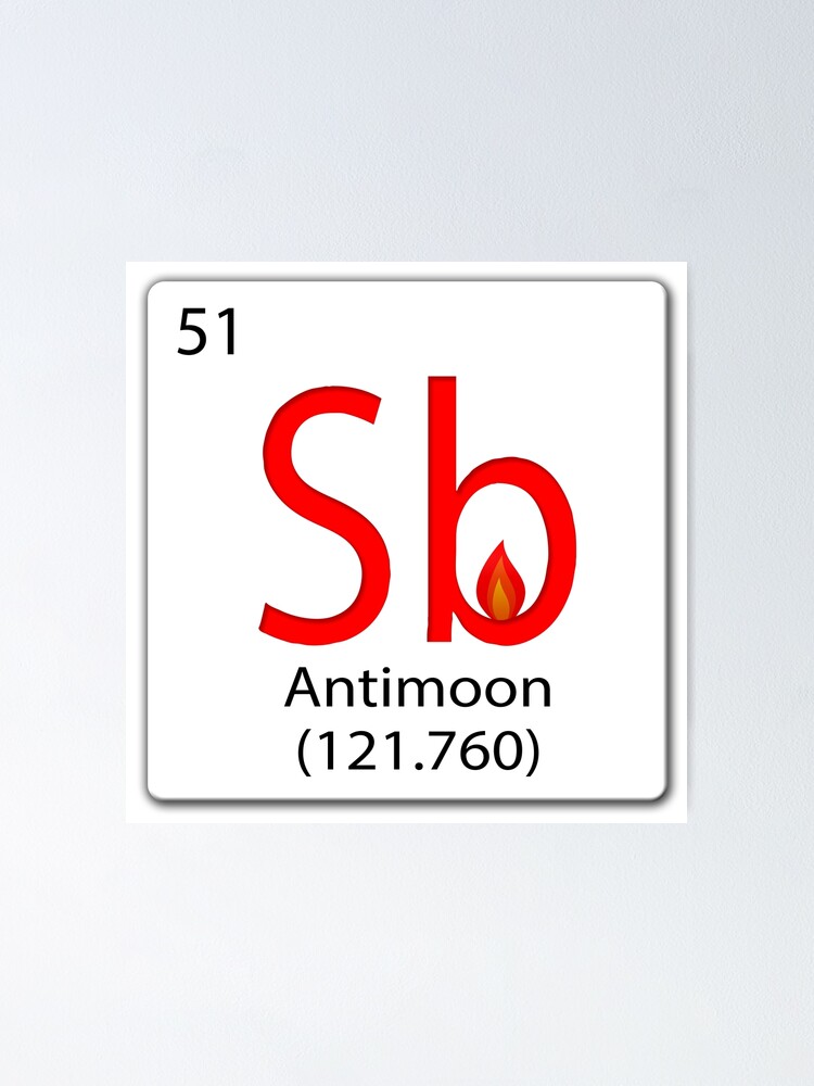 "chemical element tile Sb -Antimoon (Nederlands / Vlaams) met een vlam ...