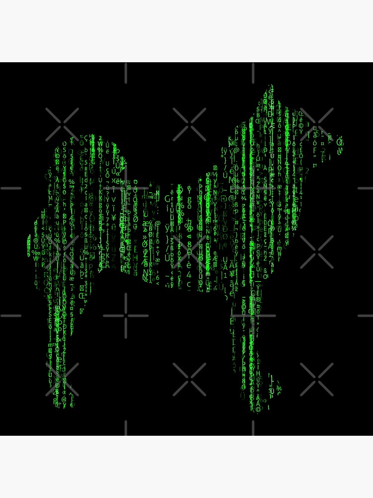 Póster «Lilly la silueta de Shiba Inu - Matrix on Black» de shibalilly ...