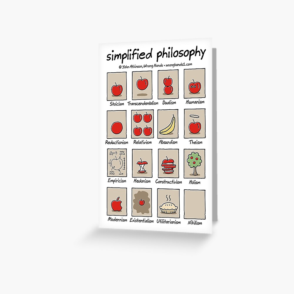 "simplified philosophy" Greeting Card by WrongHands | Redbubble