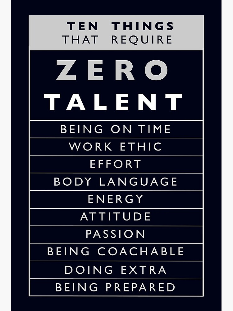 "Ten Things That Require Zero Talent" Art Board Print for Sale by jjones217 | Redbubble