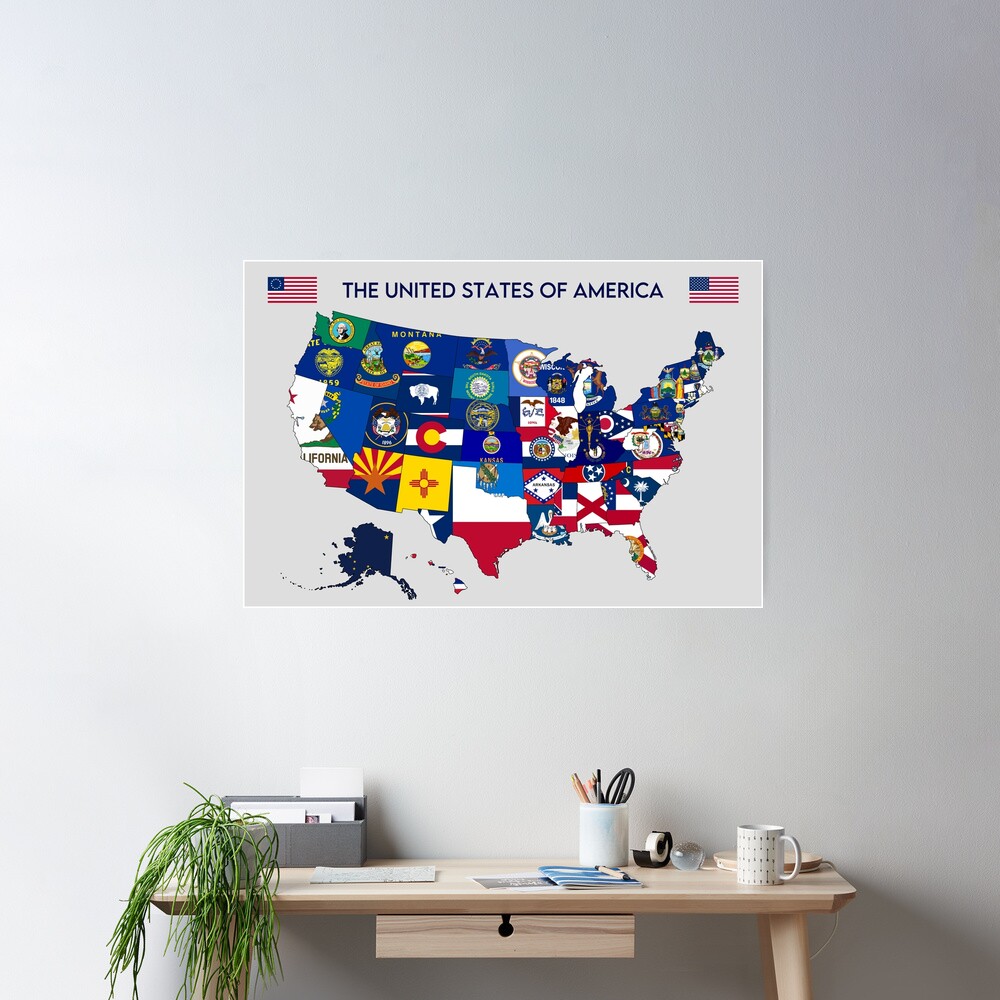 Us Map With State Flags