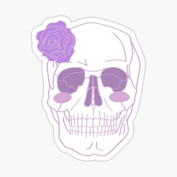 "Pastel Purple Cute Skull" Sticker by maramyeonni | Redbubble