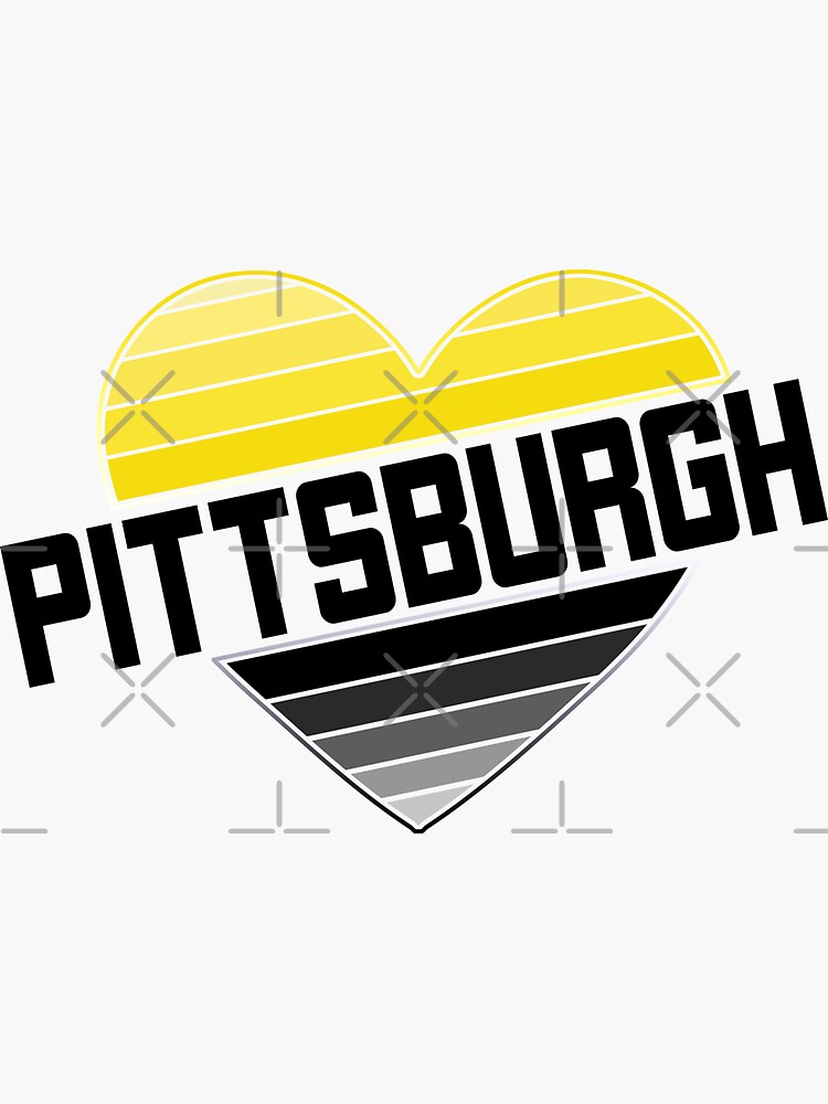 "Pittsburgh Heart, I Love Pittsburgh, Gradient Flag Colors" Sticker for ...