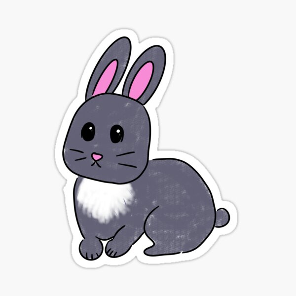 "Hajin's Gray Rabbit" Sticker for Sale by Sokudoku13 | Redbubble