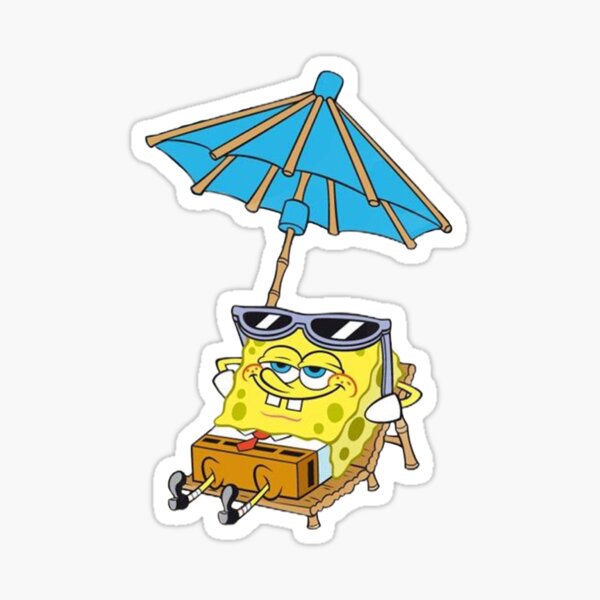 "Spongebob relaxing " Sticker by shining-art | Redbubble