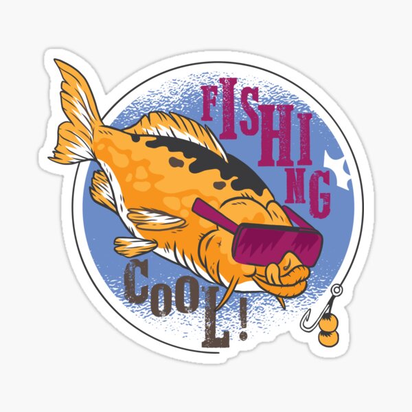 "Fishing Cool!" Sticker for Sale by chatchai | Redbubble