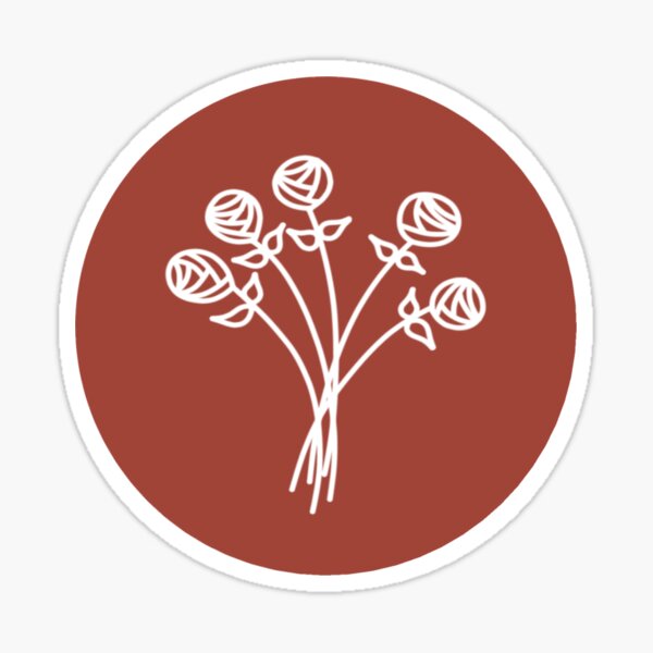 "Minimalist Floral Boho Design in Rust Style 1" Sticker for Sale by ...