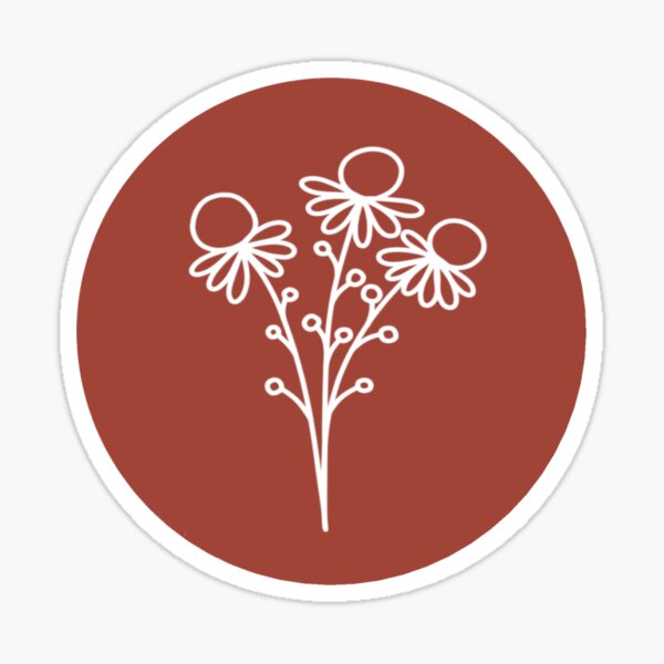 "Minimalist Floral Boho Design in Rust Style 2" Sticker by avejane ...