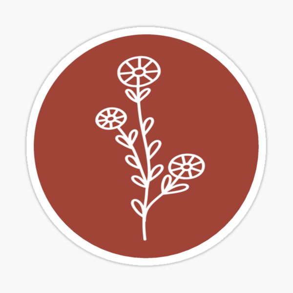 "Minimalist Floral Boho Design in Rust Style 3" Sticker by avejane ...