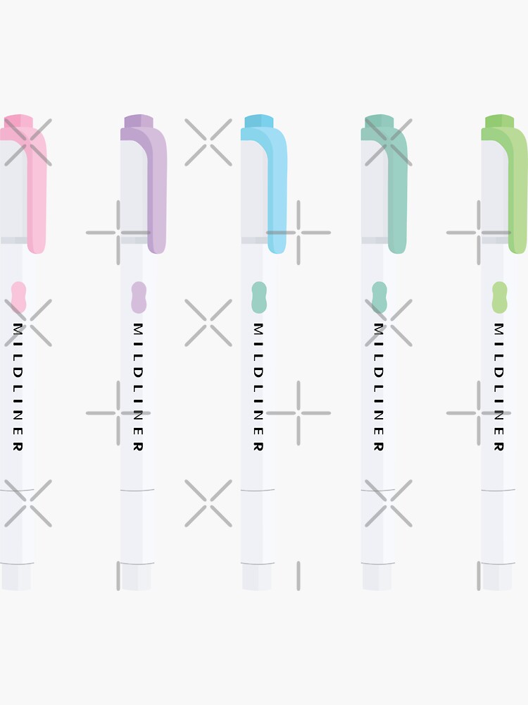 "Mildliner Highlighter Pack" Sticker by illustrationsbm | Redbubble