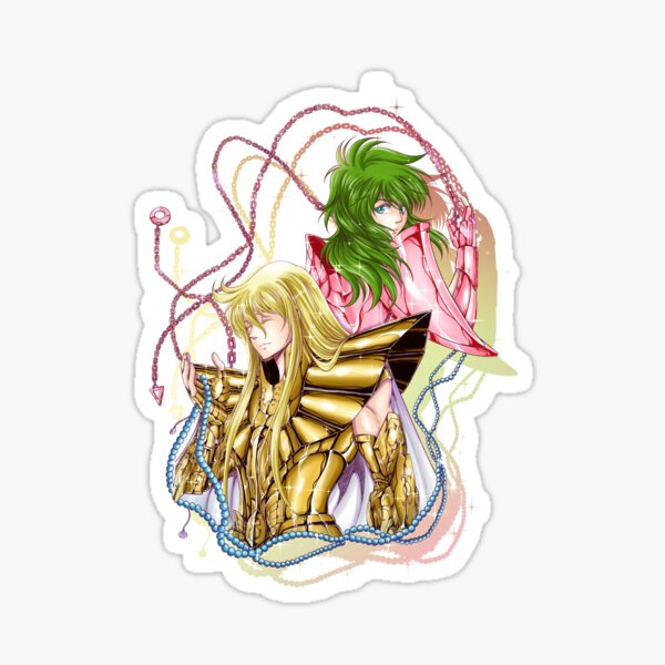 "Andromeda Shun and Virgo Shaka, with shadow (fanart)" Sticker for Sale ...