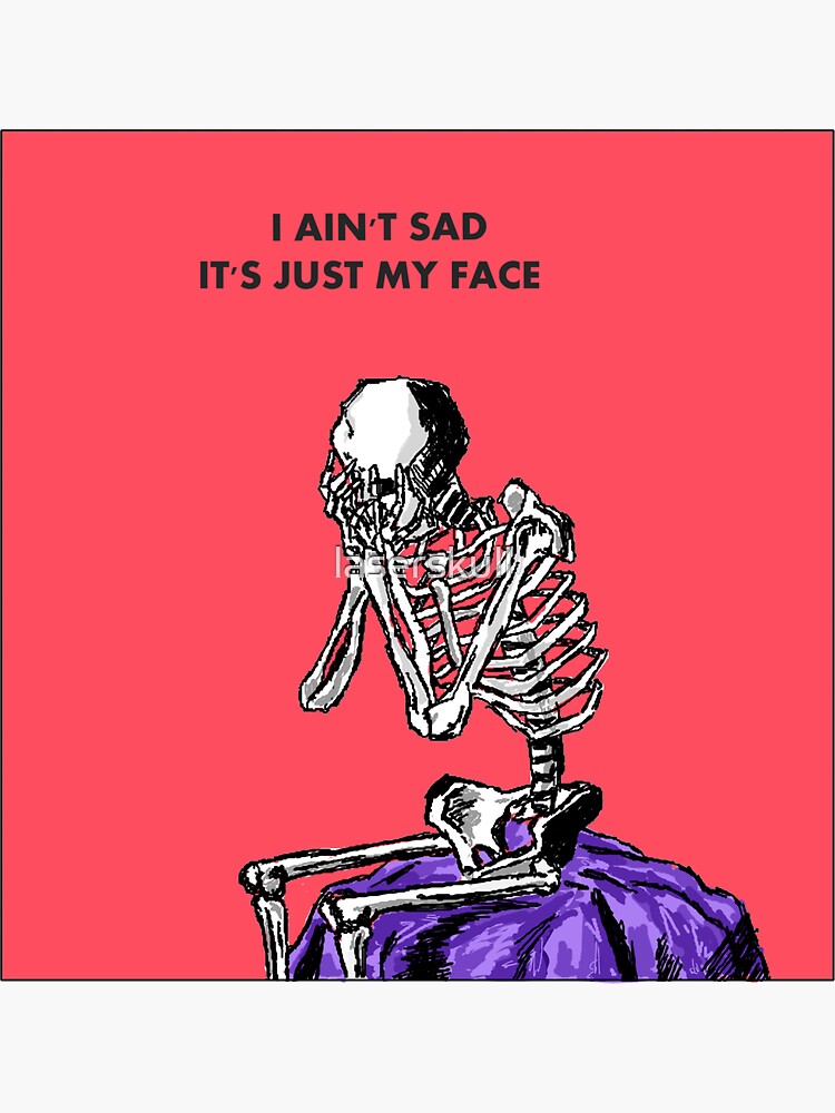 "crying skeleton" Sticker for Sale by laserskull | Redbubble
