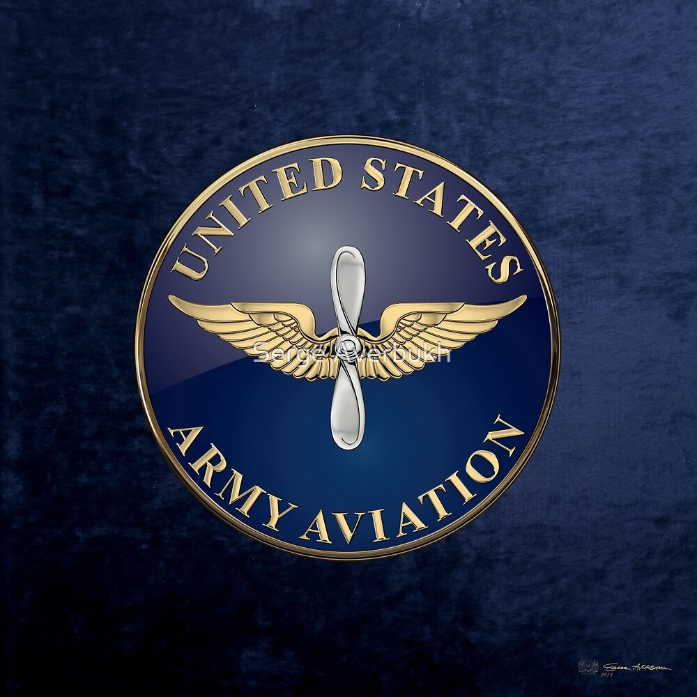 "U.S. Army Aviation - Branch Insignia over Blue Velvet" by Serge ...