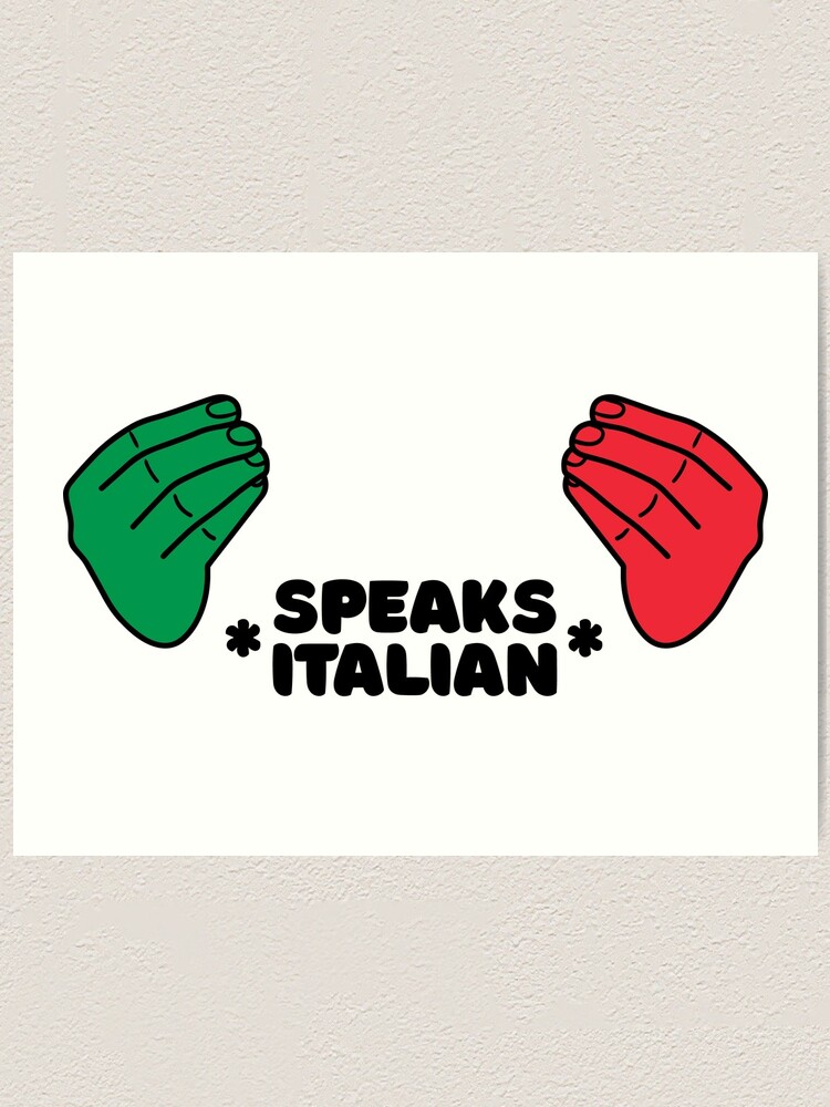 "Talking hand gestures in flag colors with text" Art Print for Sale by ...