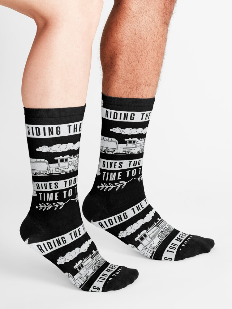 "Railroad locomotive train trains funny cool saying gift" Socks by ...