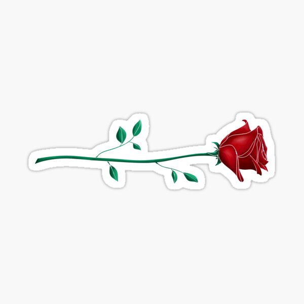 "rose flower outline" Sticker by hiba-mzd | Redbubble