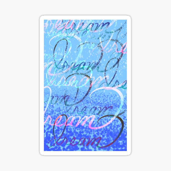 "Dreamland Whimsy, Pretty Periwinkle Text Graphic Design" Sticker by ...
