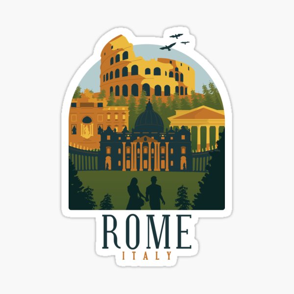 "Rome Rome Roma Italy" Sticker by DavinciStore21 | Redbubble