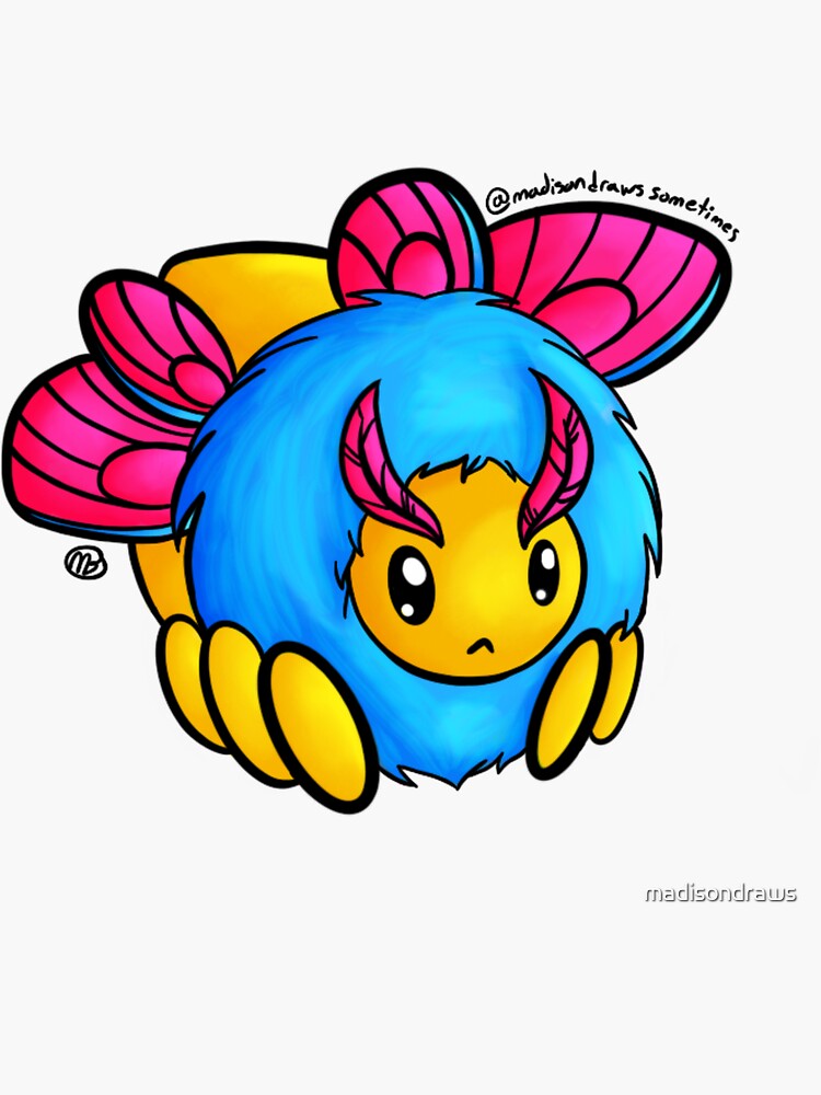 "Pan Pride Moth" Sticker for Sale by madisondraws | Redbubble