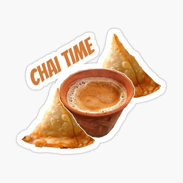 "Chai and Samosa | Chai Time " Sticker for Sale by paldons | Redbubble