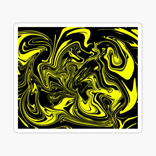 "Liquified black and yellow" Sticker for Sale by Rccola55 | Redbubble