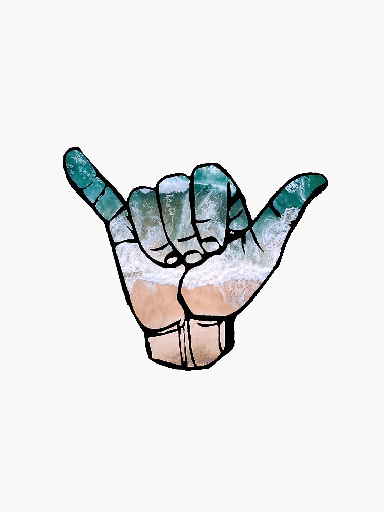 "Beach Shaka" Sticker by cgracew | Redbubble