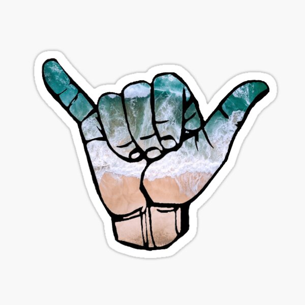 "Beach Shaka" Sticker by cgracew | Redbubble