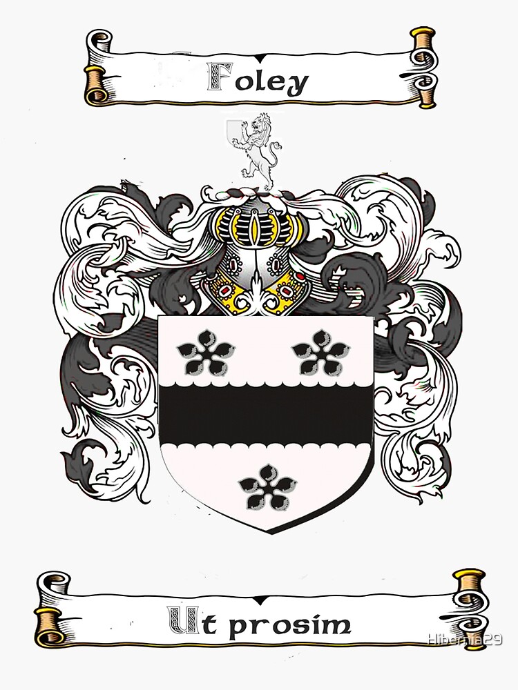"Foley Family Crest and Motto" Sticker for Sale by Hibernia29 | Redbubble