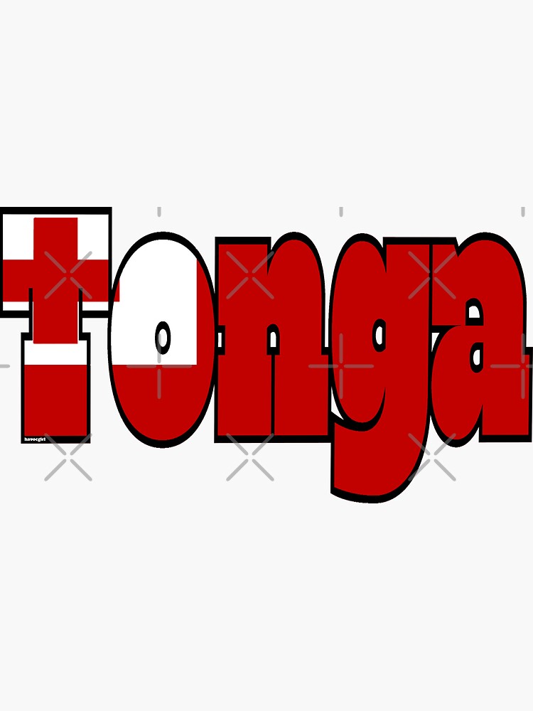 "Tonga Font with Tongan Flag" Sticker for Sale by Havocgirl | Redbubble