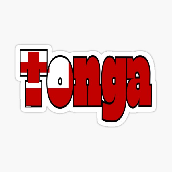 "Tonga Font with Tongan Flag" Sticker for Sale by Havocgirl | Redbubble