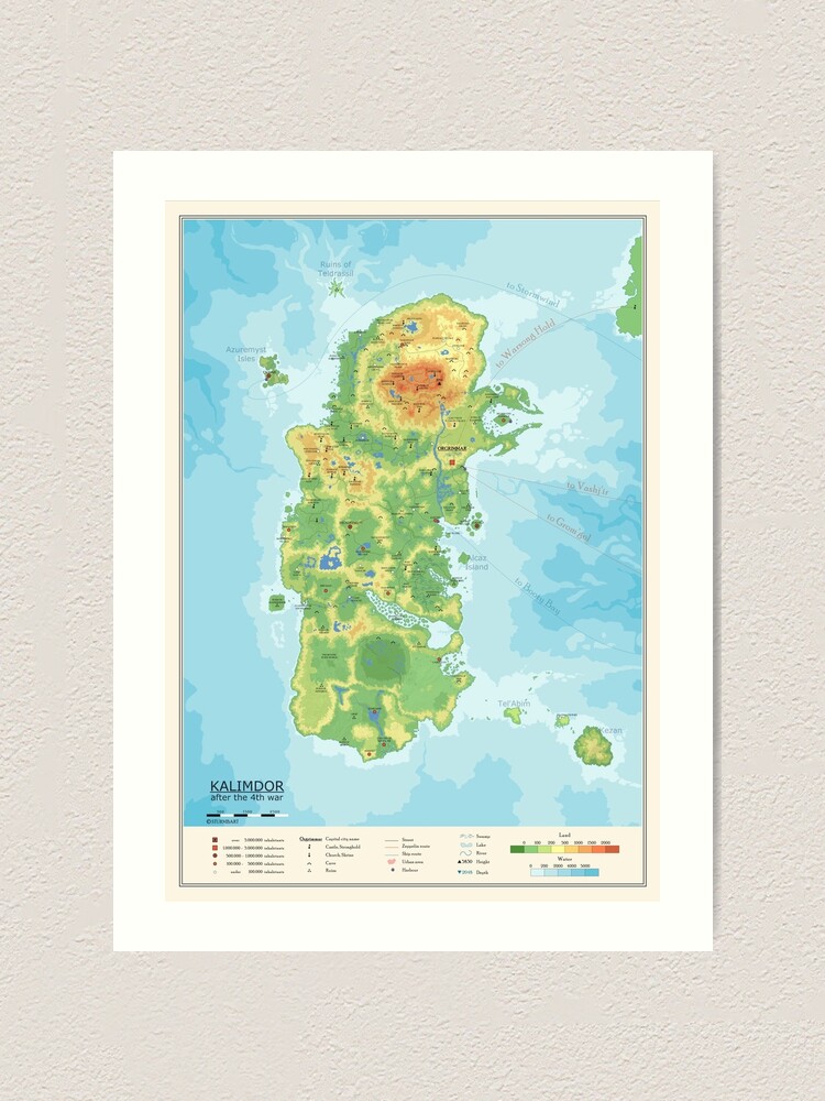 "Detailed Kalimdor map" Art Print by Sturmbart | Redbubble