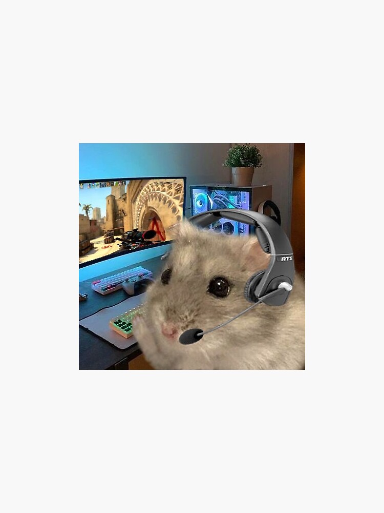 "Hamster gaming edit" Sticker for Sale by epicellysart | Redbubble