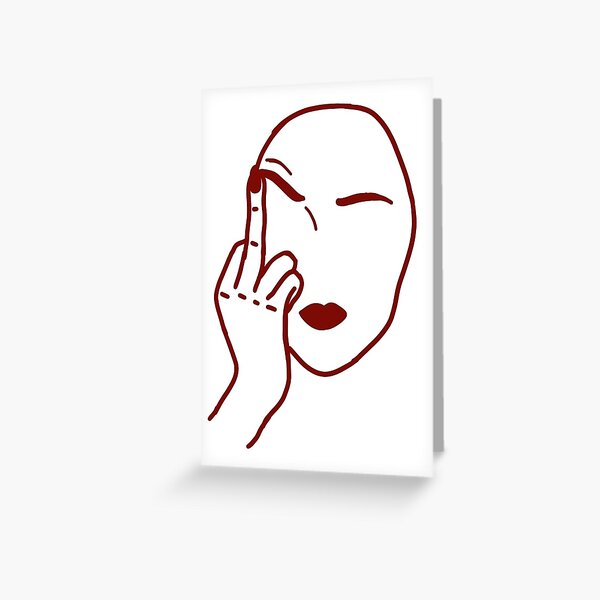 "Middle finger outline" Greeting Card for Sale by kicksbytrama | Redbubble