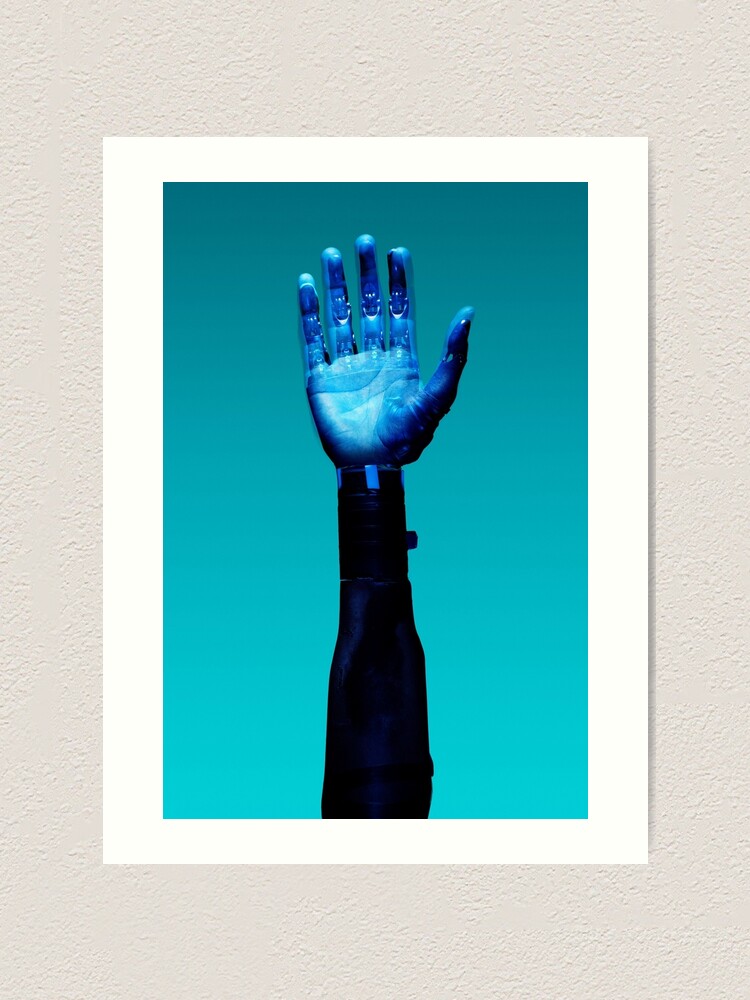 "prosthetic arm on blue background" Art Print by karpLudik | Redbubble