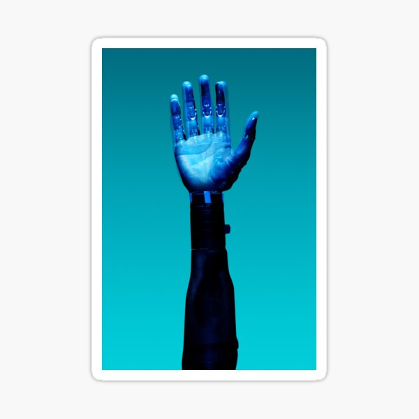 "prosthetic arm on blue background" Sticker for Sale by karpLudik ...