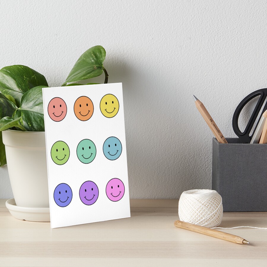 "Pastel Smiley Face " Art Board Print for Sale by katiesully99 | Redbubble
