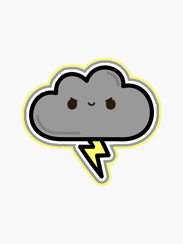 "Cute Angry Thundercloud Sticker" Sticker by JulesSusann4 | Redbubble