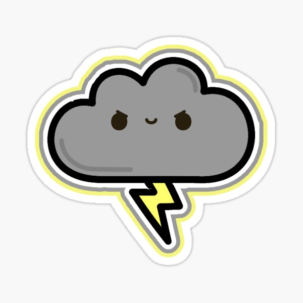"Cute Angry Thundercloud Sticker" Sticker by JulesSusann4 | Redbubble
