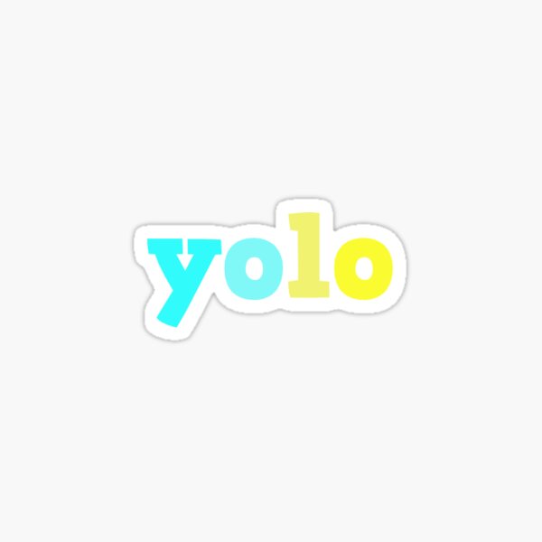 "Teal & Yellow 'yolo' Sticker" Sticker for Sale by HayleeJock | Redbubble