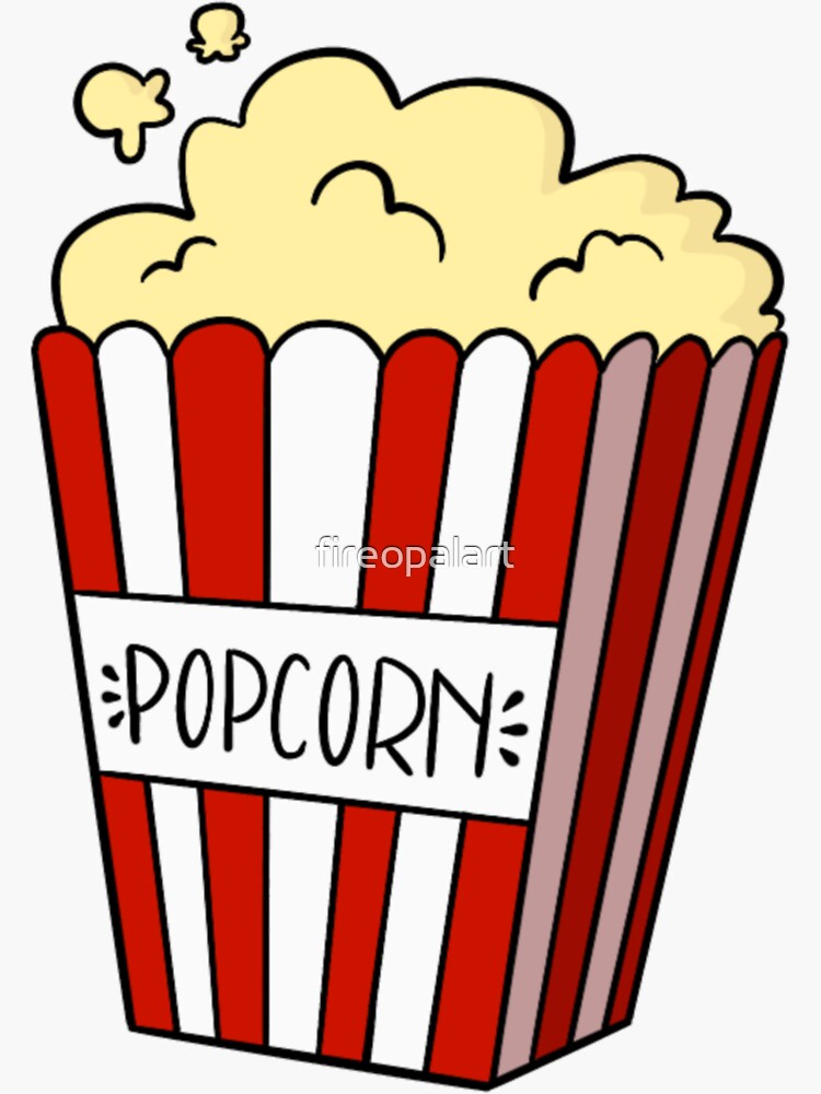 "Popcorn " Sticker for Sale by fireopalart | Redbubble