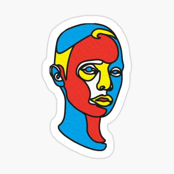 "primary colors, abstract art design " Sticker for Sale by ...