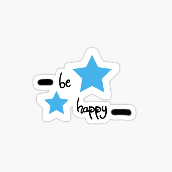 "be happy star sticker" Sticker by maddysstickerss | Redbubble