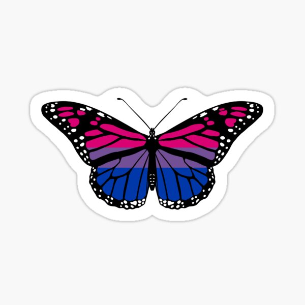 "Pride Butterfly - Bi" Sticker by Oceanplume | Redbubble