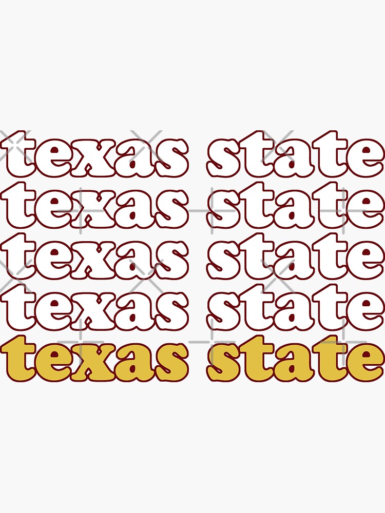 "Texas State University: Repeated letters" Sticker for Sale by zuyb ...