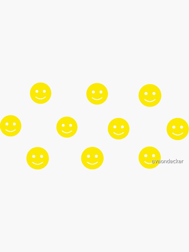"yellow smiley face sticker pack" Sticker for Sale by avaondecker ...