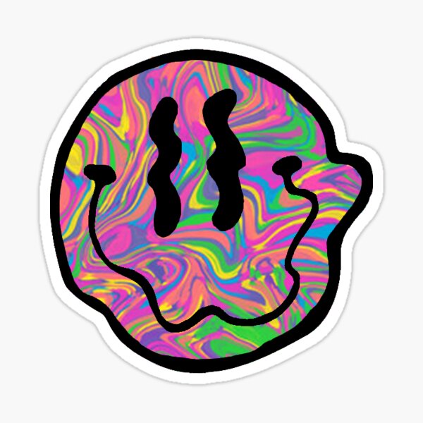 "Trippy Smiley" Sticker for Sale by reeselester | Redbubble